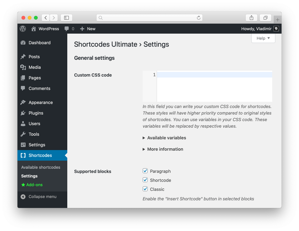 How To Use Custom CSS Editor Documentation Shortcodes Ultimate
